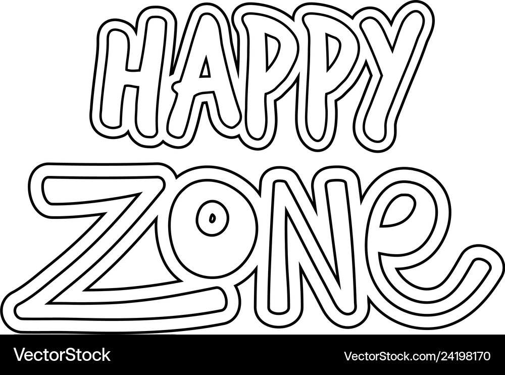 Happy kids zone word label Royalty Free Vector Image