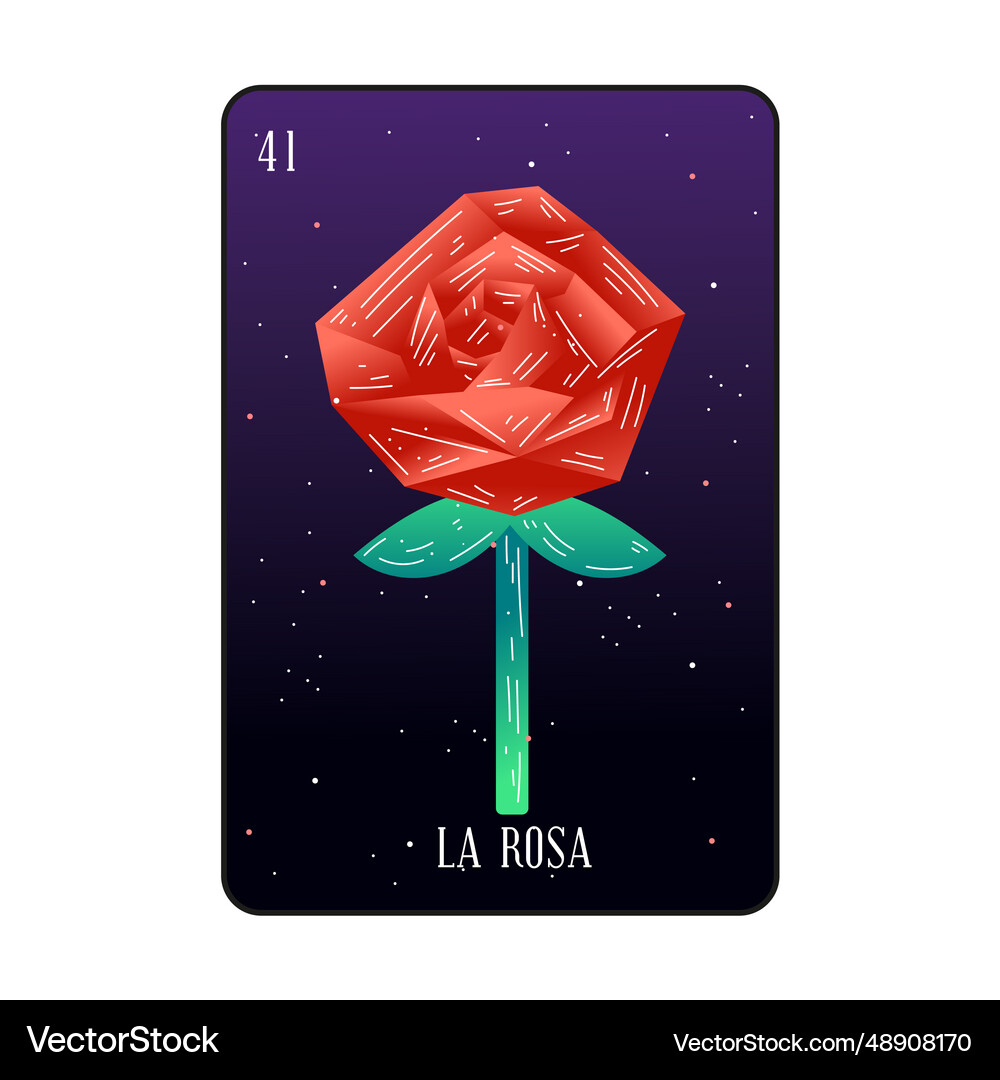 Loteria rose card Royalty Free Vector Image - VectorStock