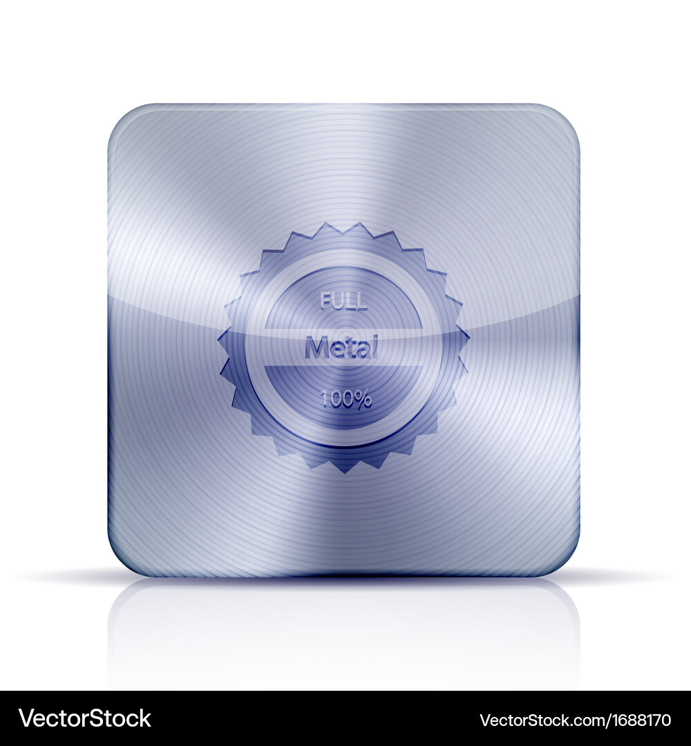 Metal app icon on white background eps10 Vector Image