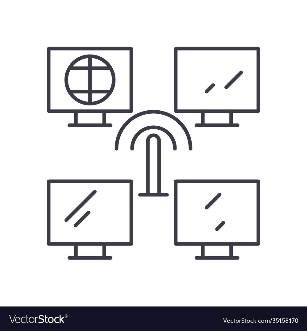 Network connection concept icon linear isolated Vector Image