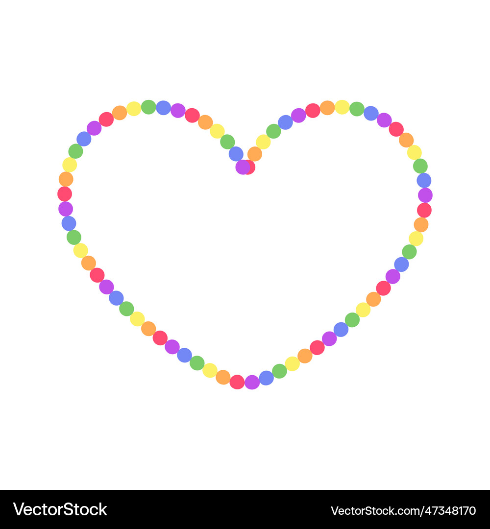 Rainbow heart shaped frame border template Vector Image