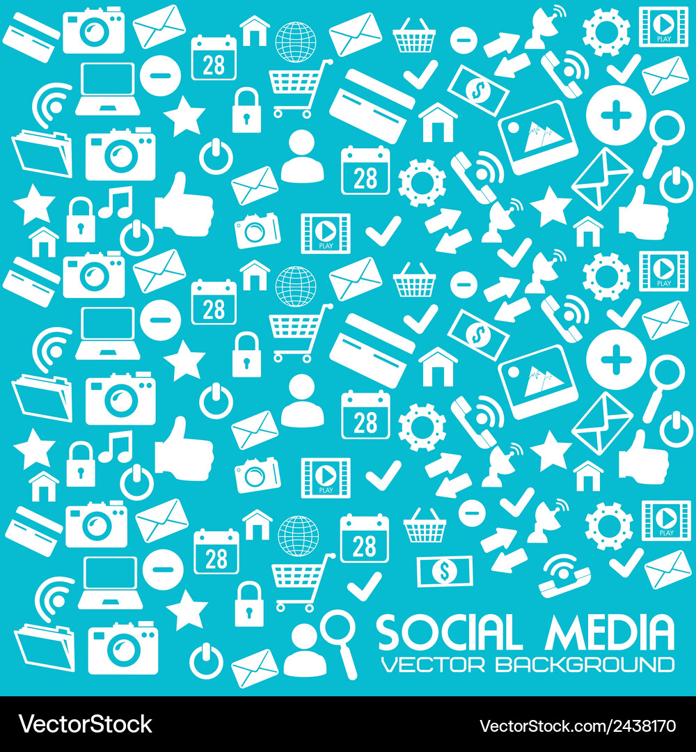 Social media design over blue background Vector Image