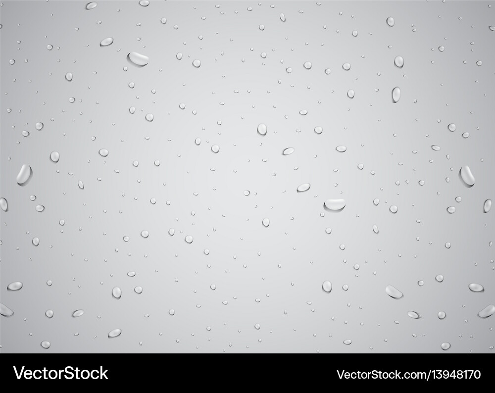 Wet glass background drops on window rain Vector Image