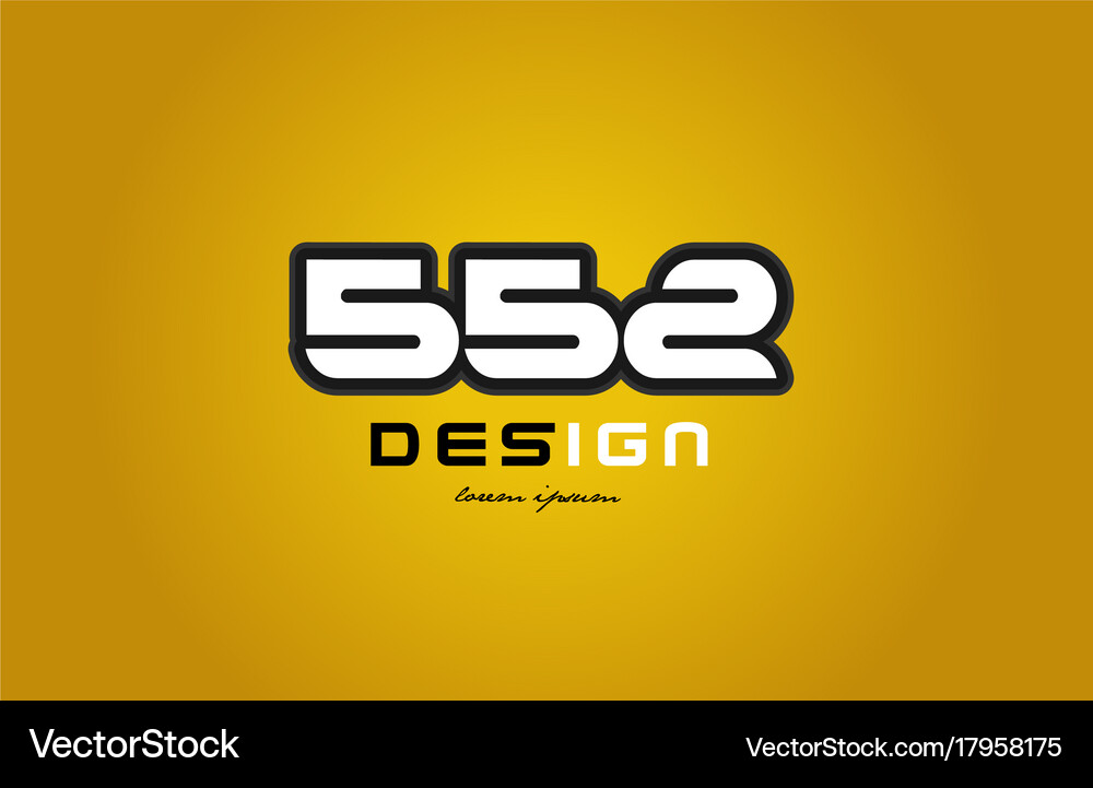 552 number numeral digit white on yellow Vector Image