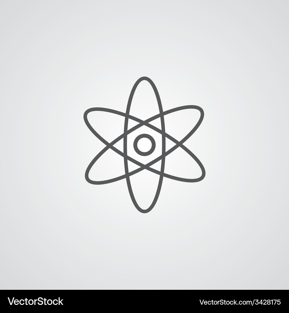 Atom outline symbol dark on white background logo Vector Image