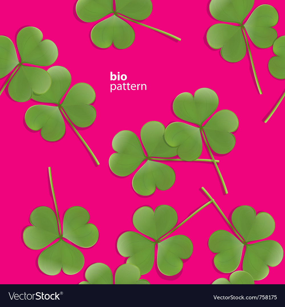 Clover bio pattern Royalty Free Vector Image - VectorStock
