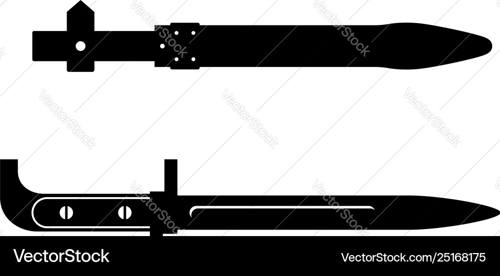 Fighting and utility bayonet knife Royalty Free Vector Image