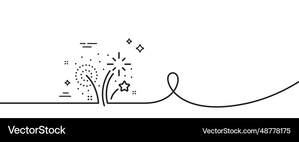 Fireworks line icon pyrotechnic salute sign Vector Image