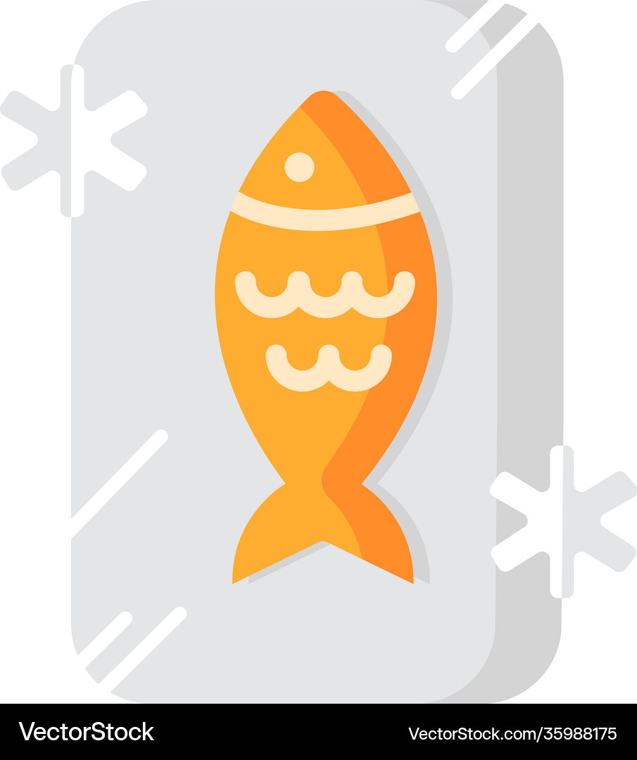 Frozen food flat color icon Royalty Free Vector Image