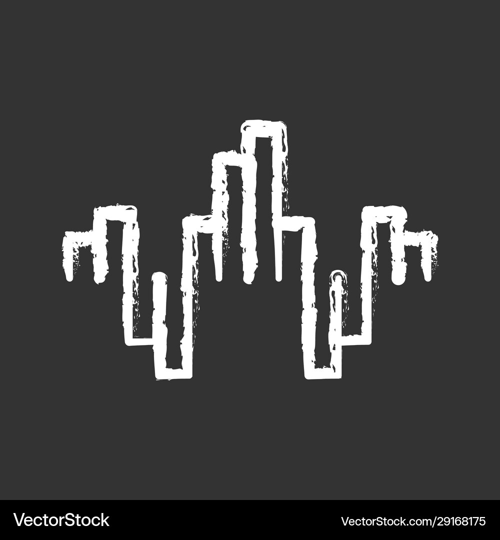 Geometric music wave chalk icon abstract Vector Image