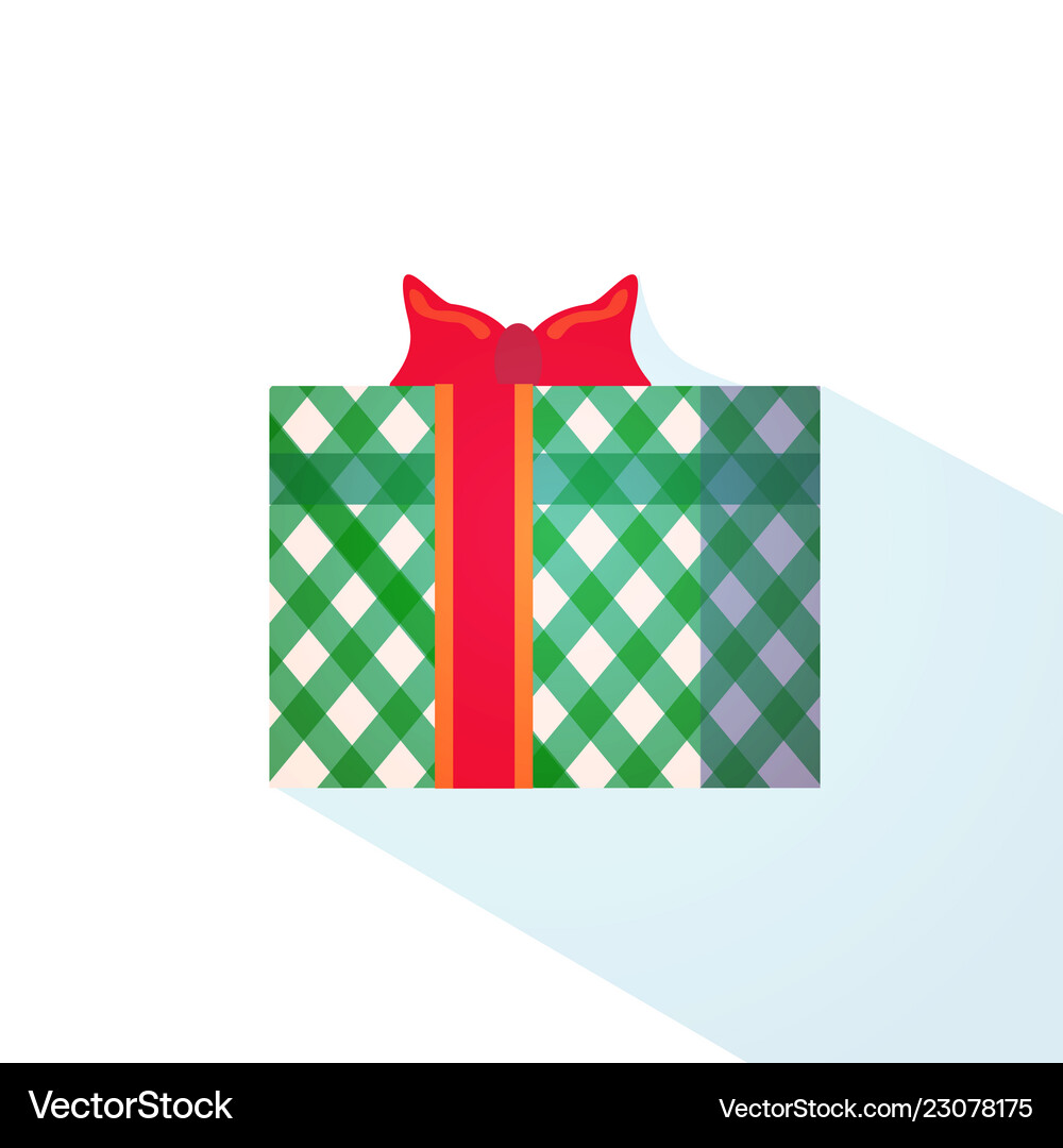 Gift box wrapped ribbon holiday present isolated Vector Image