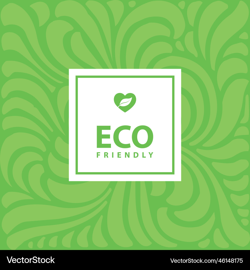 Green eco friendly background floral design Vector Image