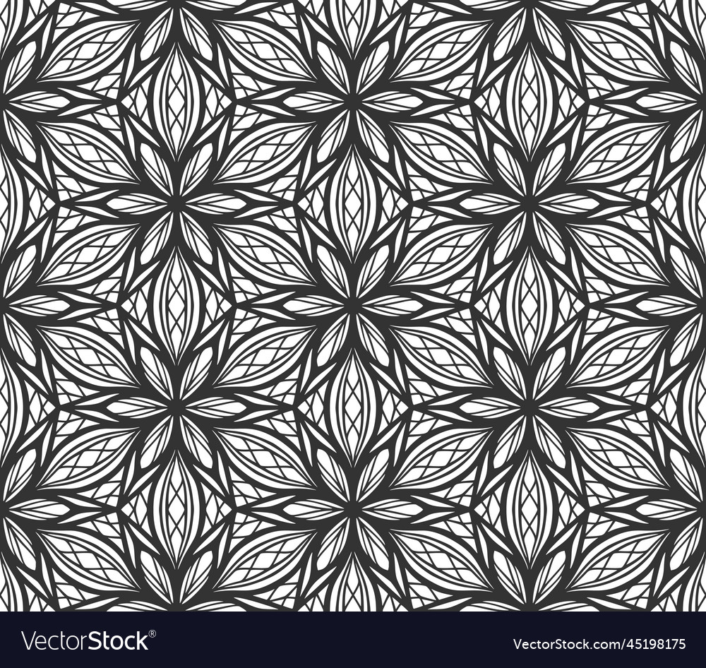 Lace flower bud floral repeat seamless pattern Vector Image