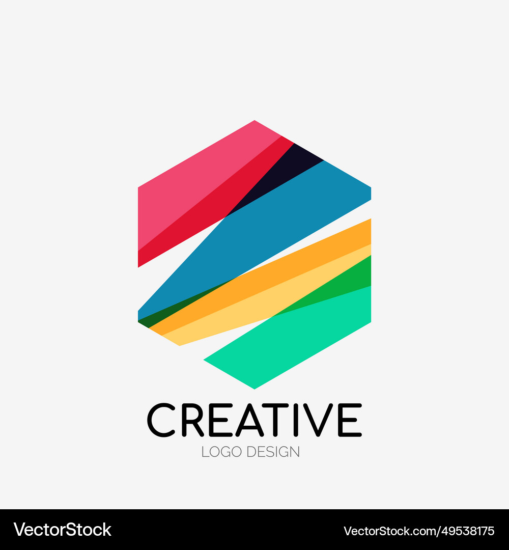 Modern abstract logo design geometric art Vector Image