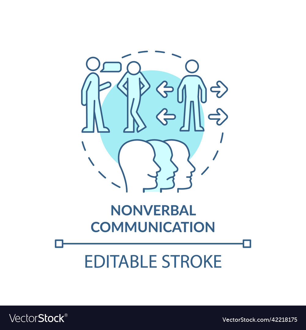 Nonverbal communication turquoise concept icon Vector Image Nonverbal communication turquoise concept icon Vector Image