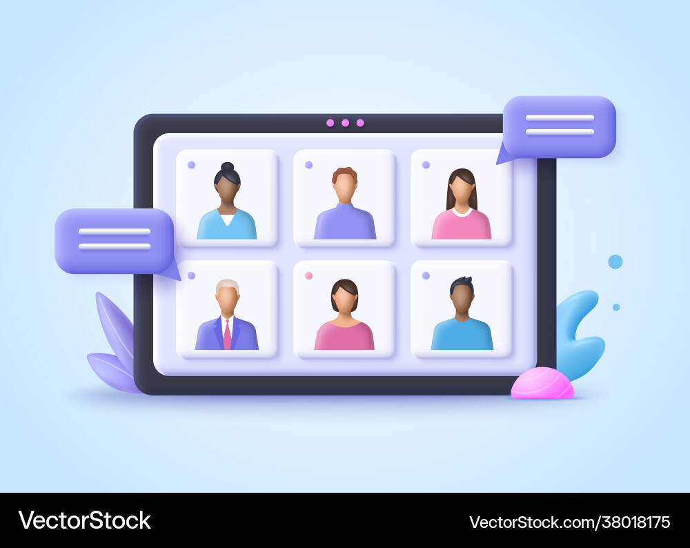 Online meeting virtual conference video call Vector Image