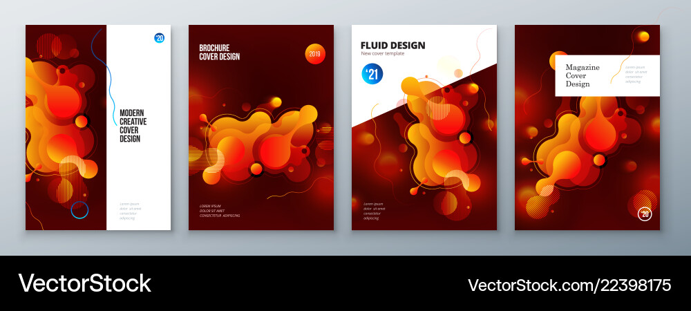Organic brochure layout design bright fluid color Vector Image