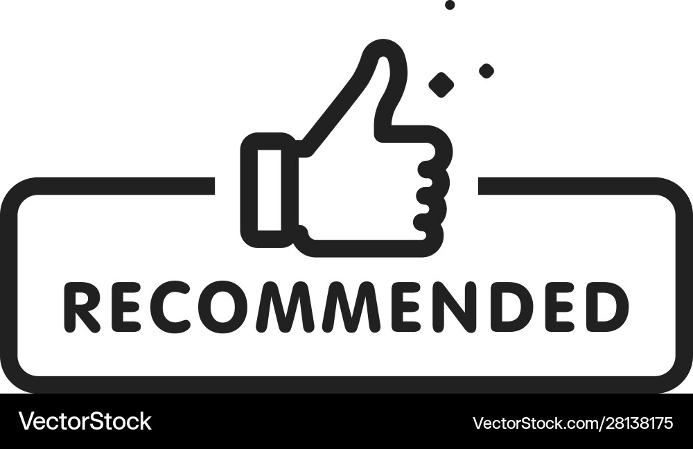 Recommended icon line label recommended with Vector Image