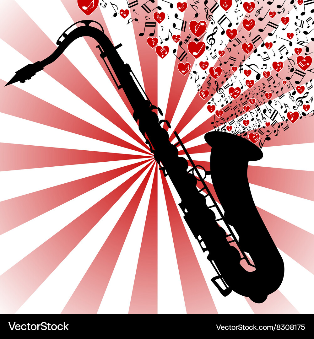 Saxophone-love music Royalty Free Vector Image