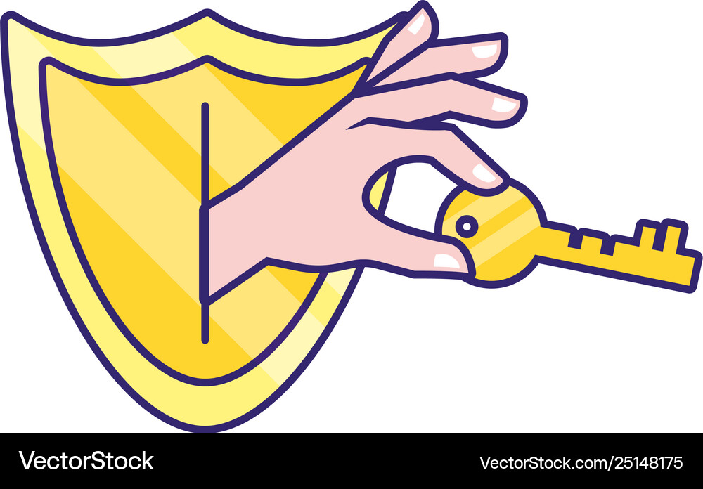 Security icon cartoon Royalty Free Vector Image