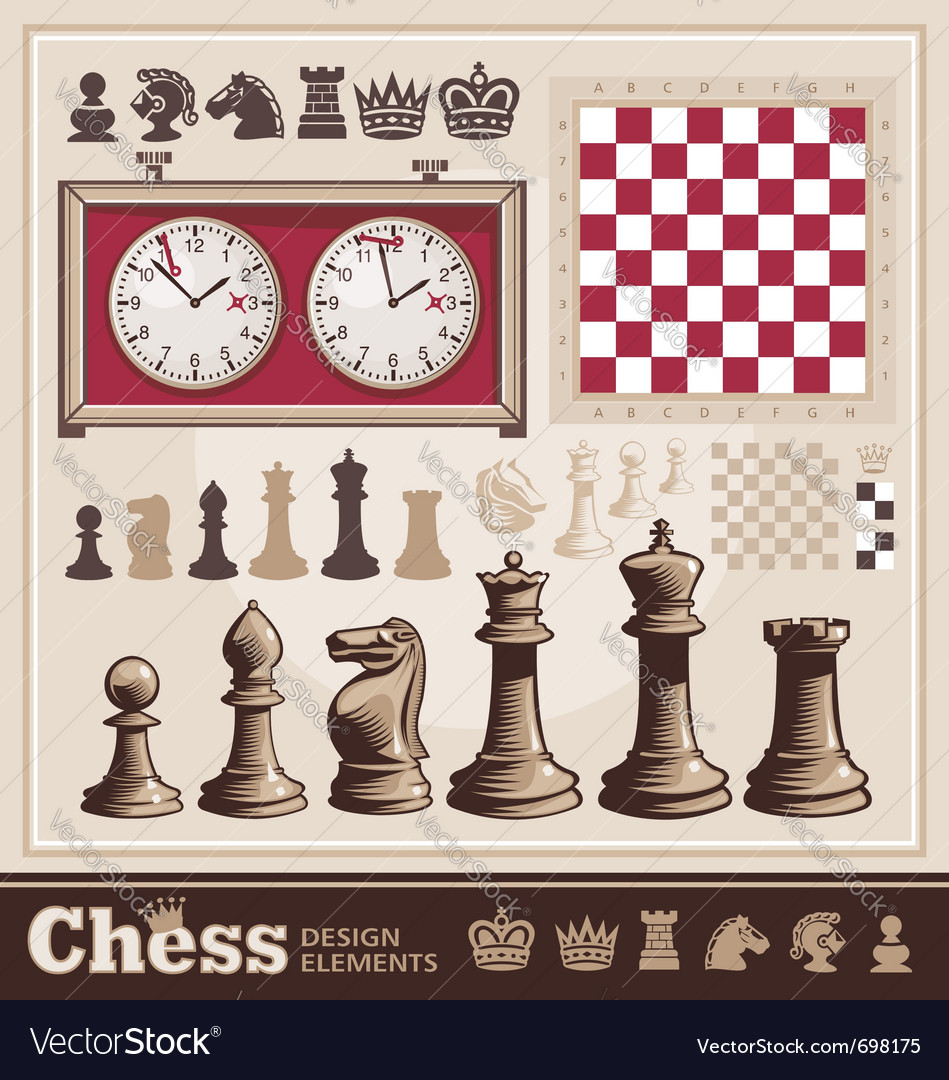 Set chess design elements Royalty Free Vector Image