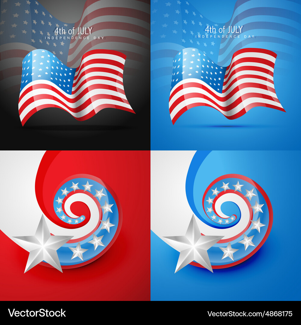 Set of american flag design Royalty Free Vector Image