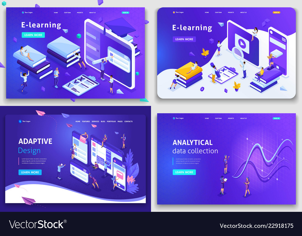 Website template landing page isometric concept Vector Image