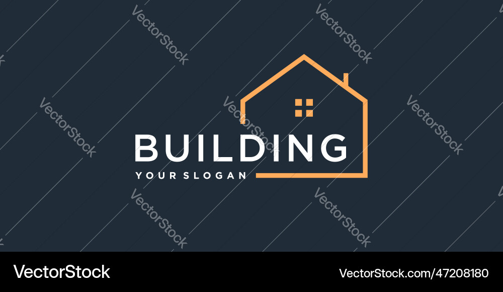 Building logo template with unique house concept Vector Image