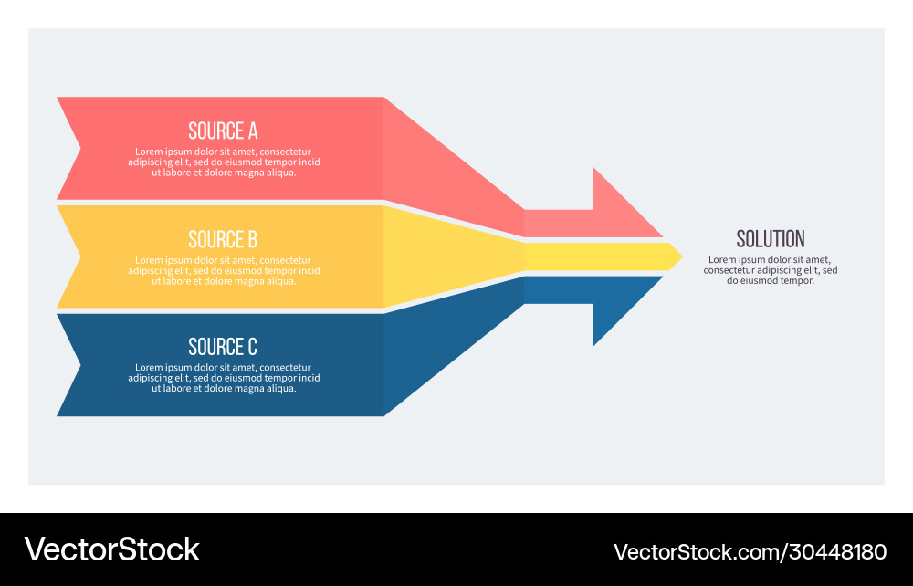 Business infographic arrow chart with 3 options Vector Image