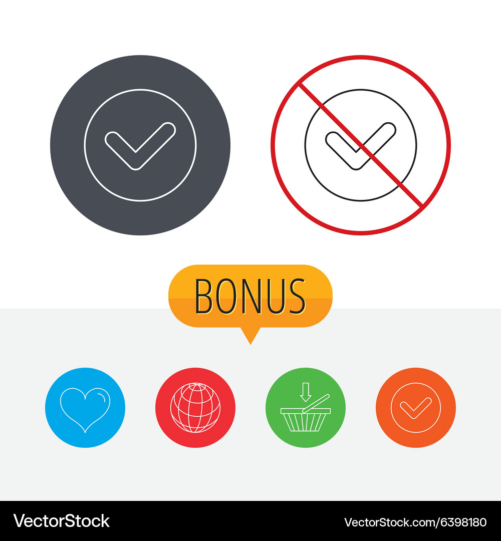 Check confirm icon tick in circle sign Royalty Free Vector