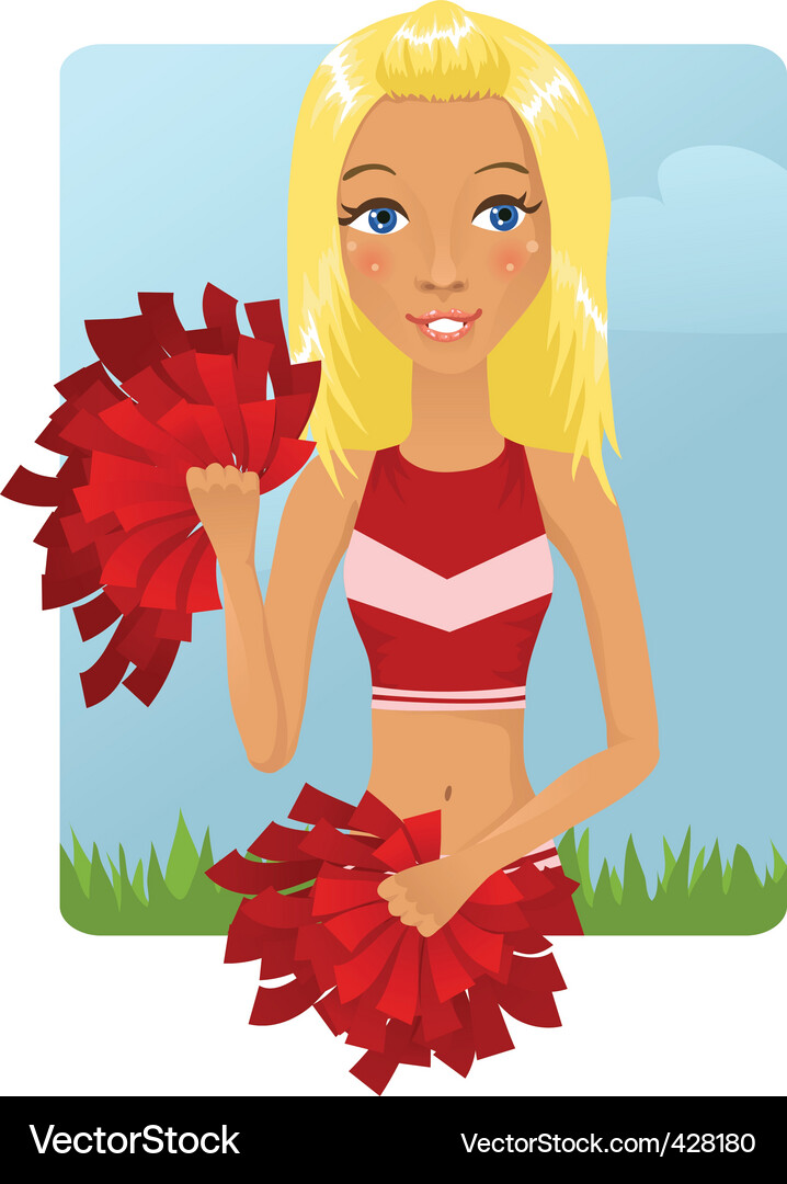 Cheerleader girl Royalty Free Vector Image - VectorStock