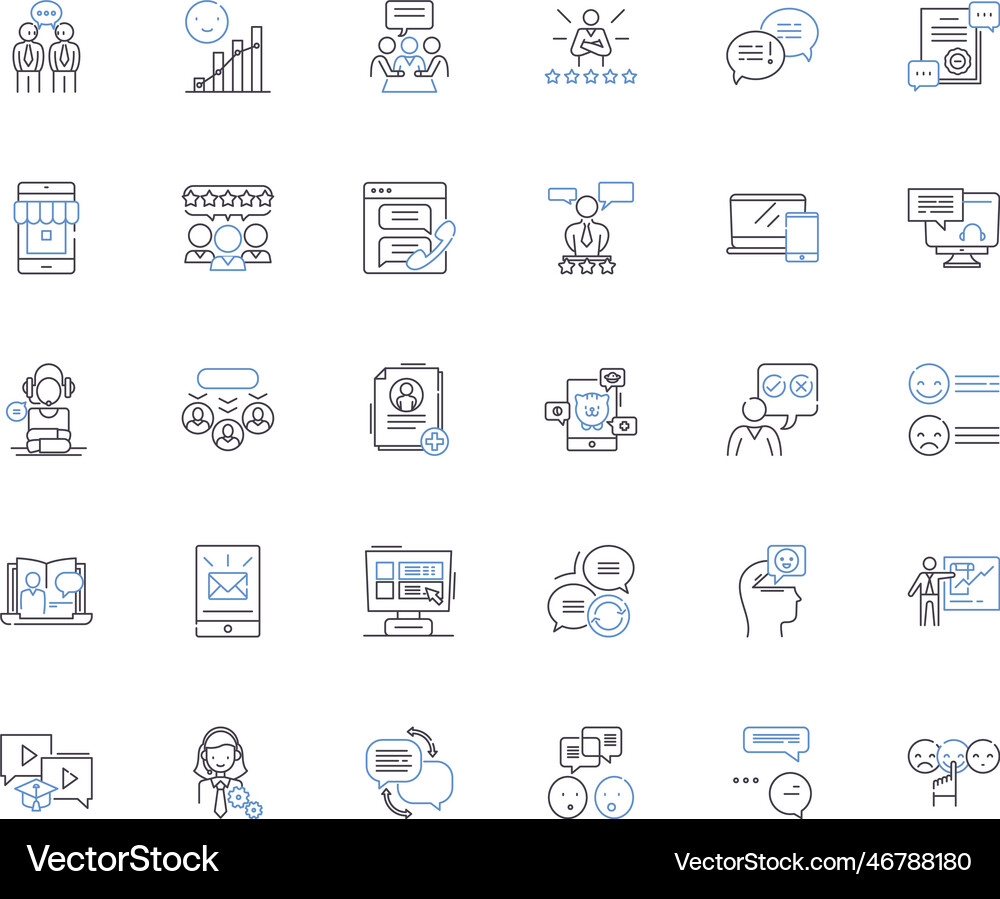 Chirping birds line icons collection melodic Vector Image