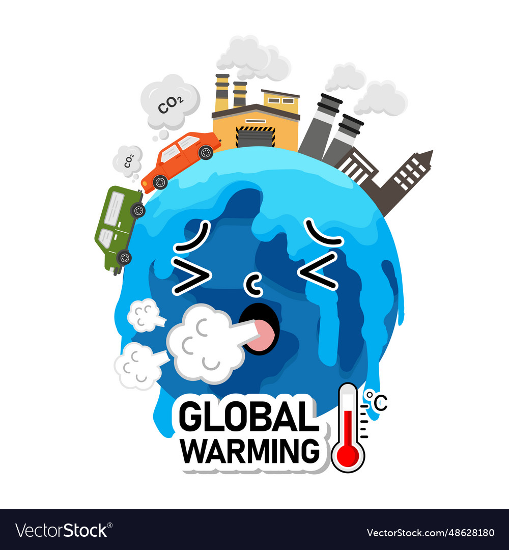 Global warming from air pollution Royalty Free Vector Image