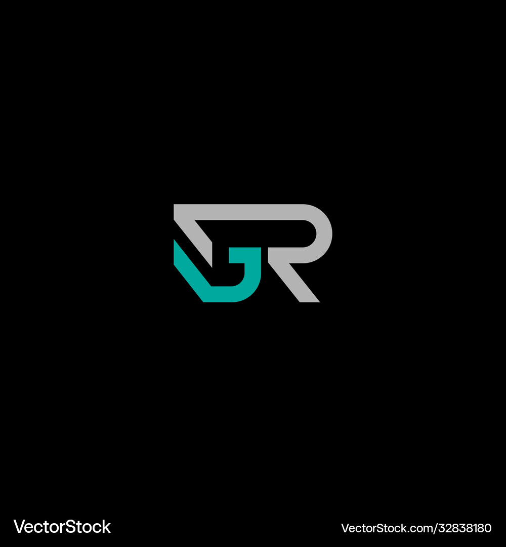 Gr or rg letter designs with different colors Vector Image