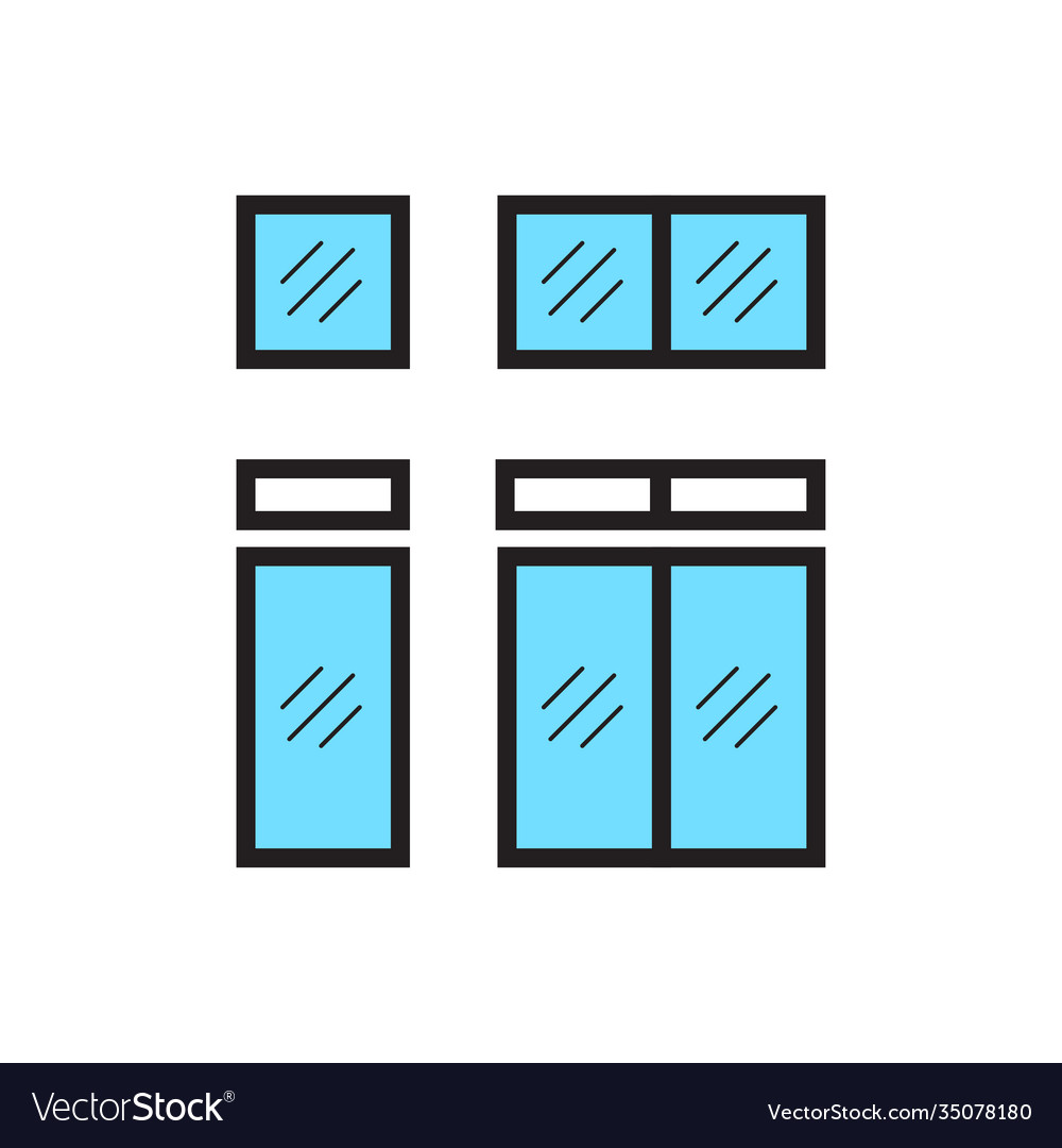 Icon set windows Royalty Free Vector Image - VectorStock