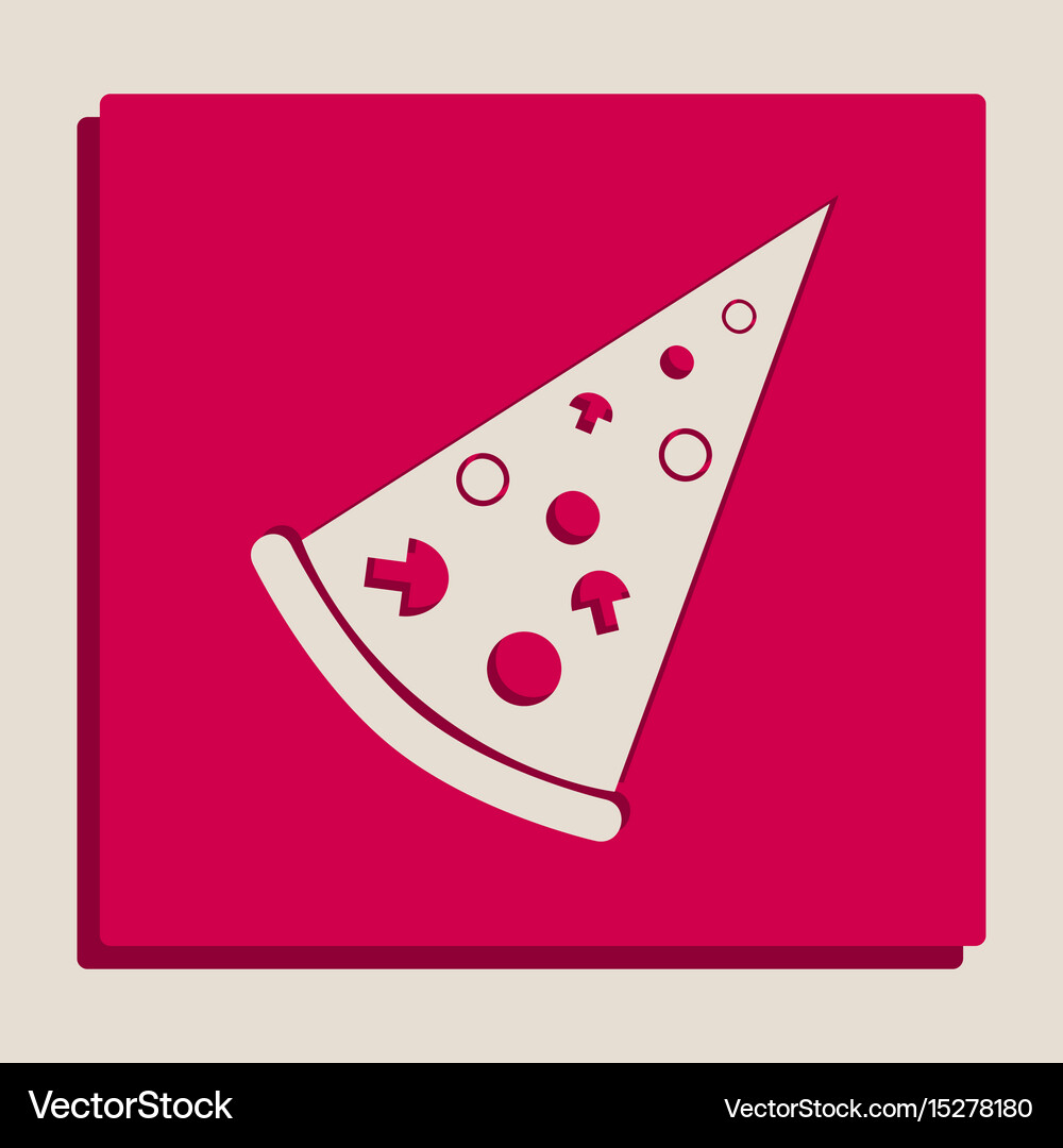 Pizza simple sign grayscale version Royalty Free Vector