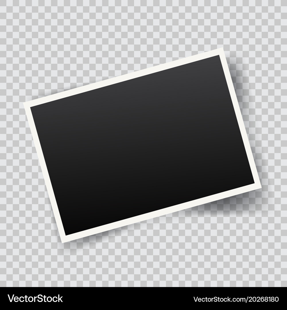 Realistic vintage photo frame with shadow Vector Image