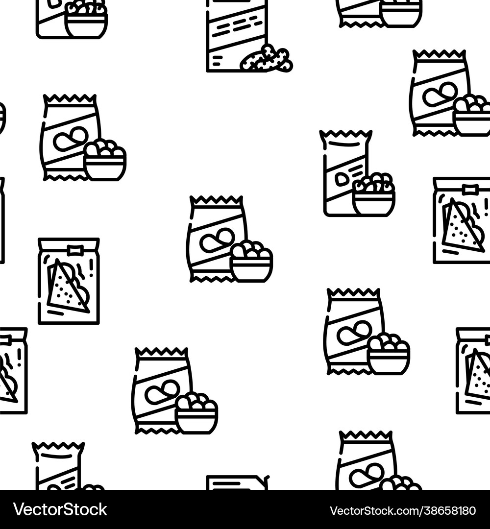 Snacks food and drink seamless pattern Royalty Free Vector