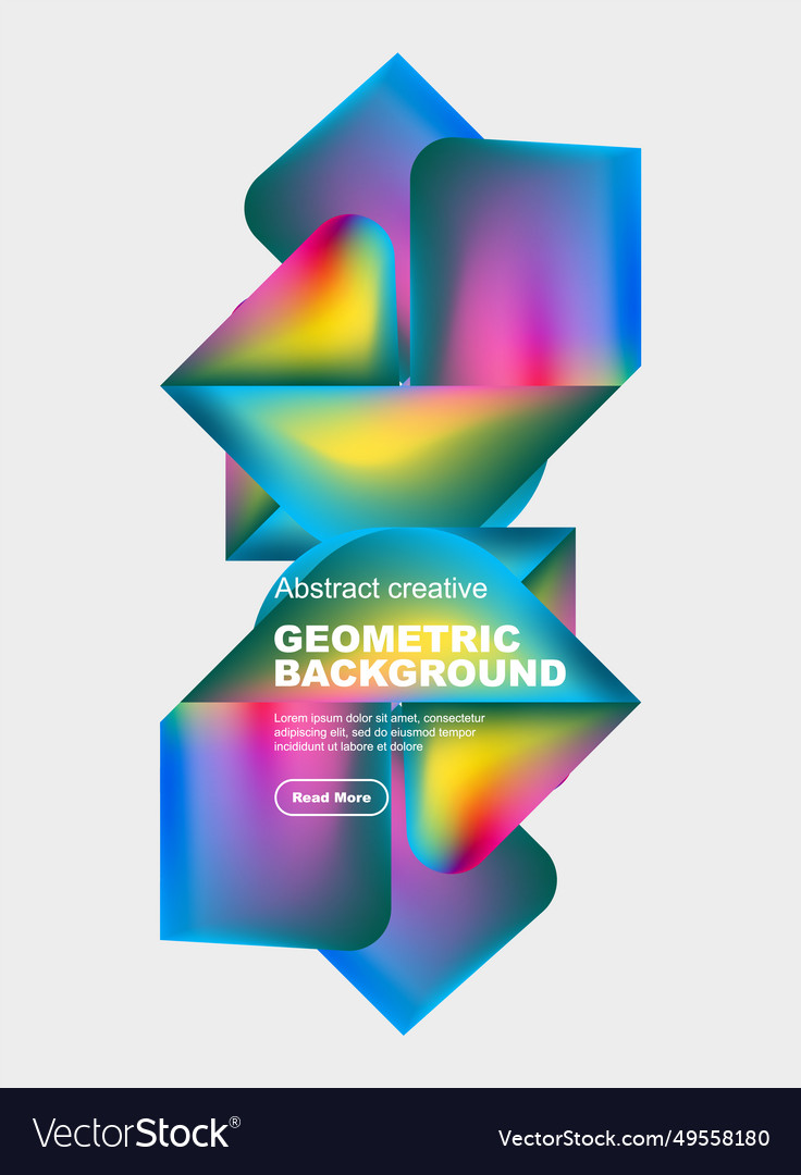 Square and triangle design with fluid gradients Vector Image