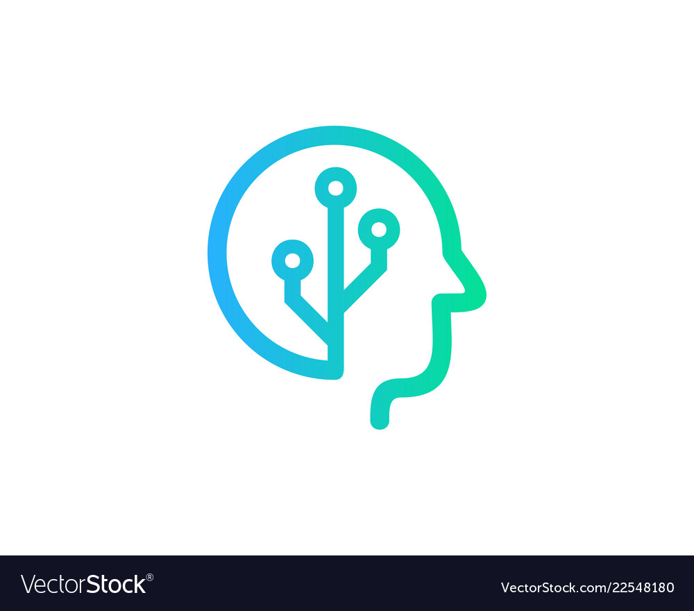 Tech brain logo icon design Royalty Free Vector Image