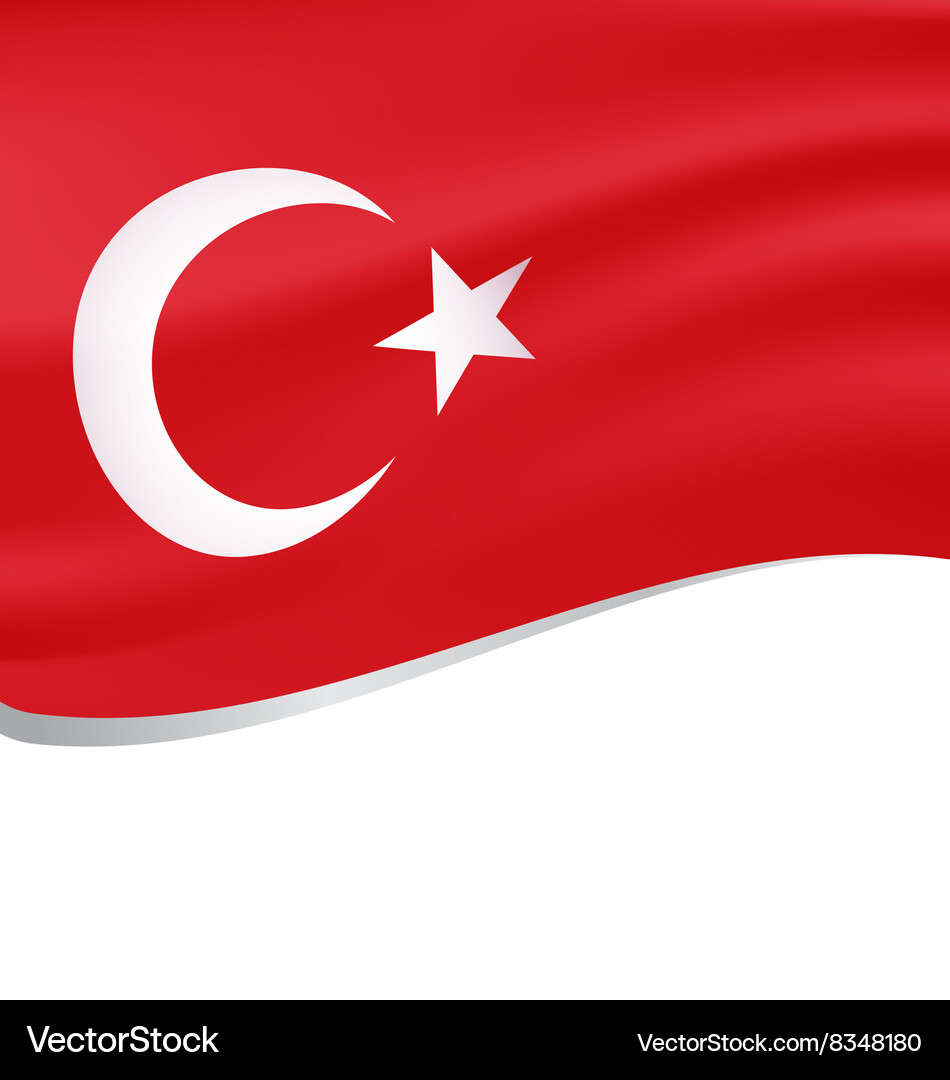 Waving flag turkey isolated on white Royalty Free Vector