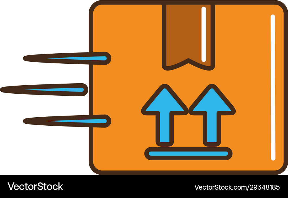 Cardboard box fragile goods fast cargo delivery Vector Image
