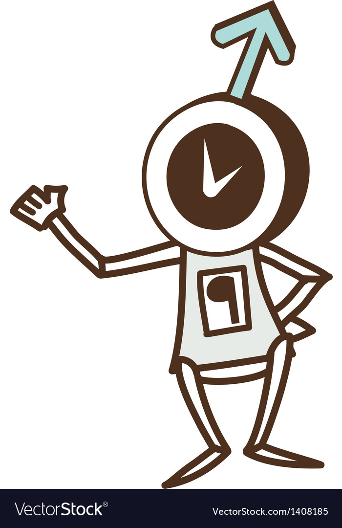 Clock robot Royalty Free Vector Image - VectorStock