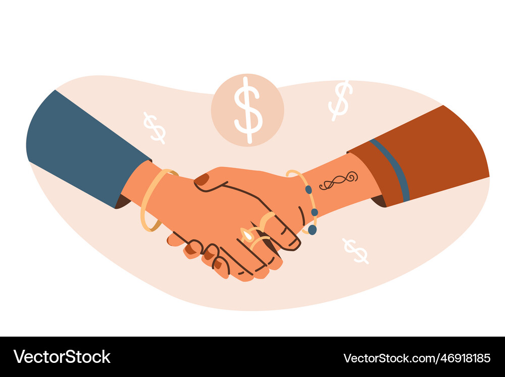 Female handshake woman Royalty Free Vector Image