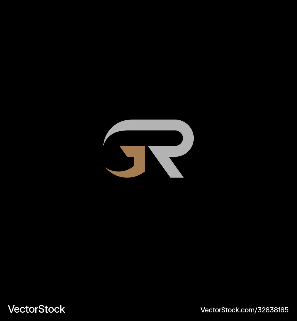 Gr or rg letter designs with different colors Vector Image