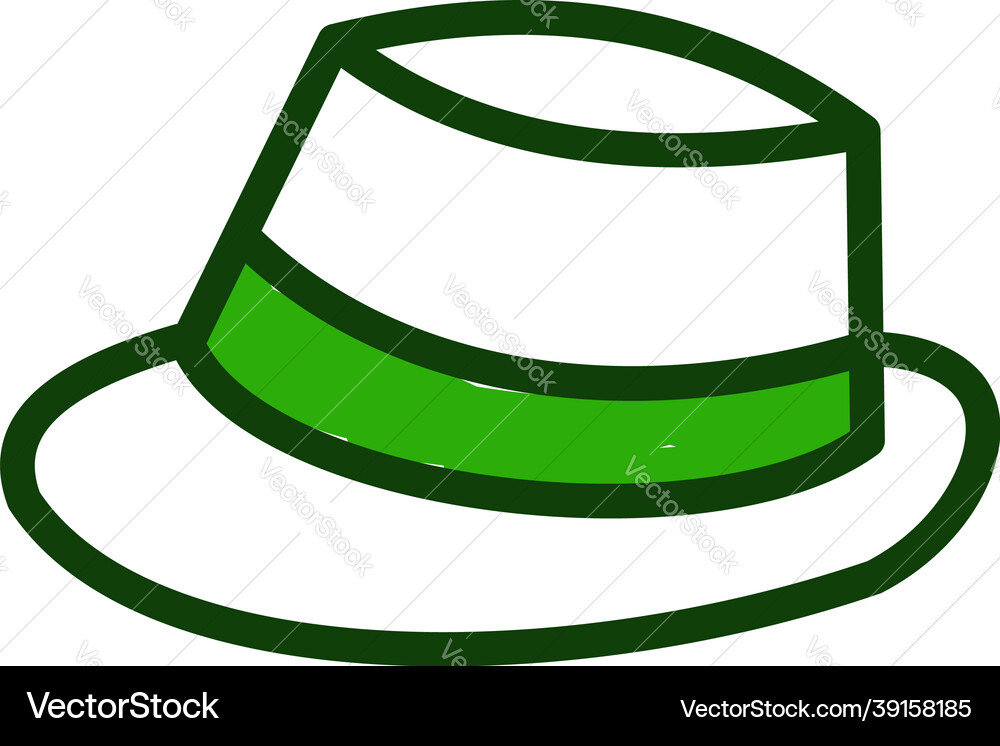 Green businessman hat on a white background Vector Image