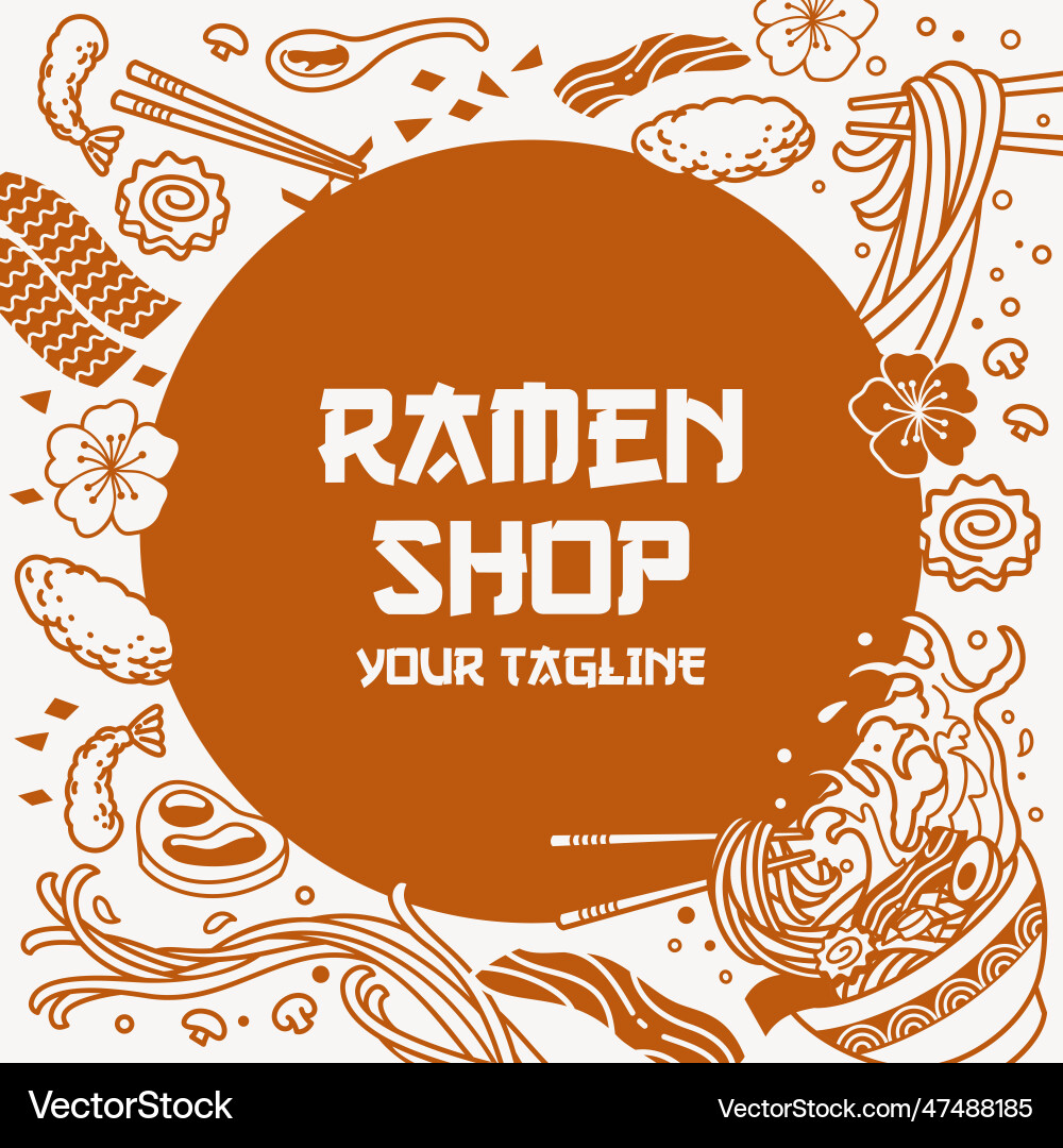 Japanese ramen food background Royalty Free Vector Image