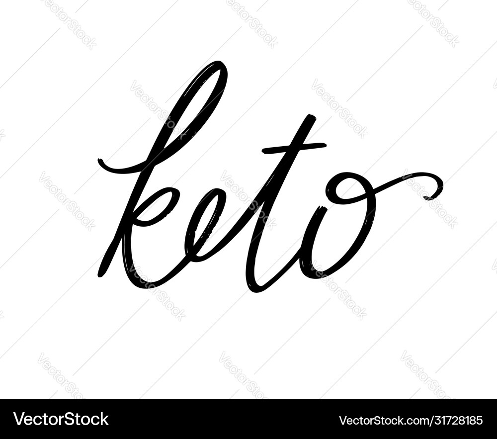 Keto hand drawn lettering isolated template Vector Image