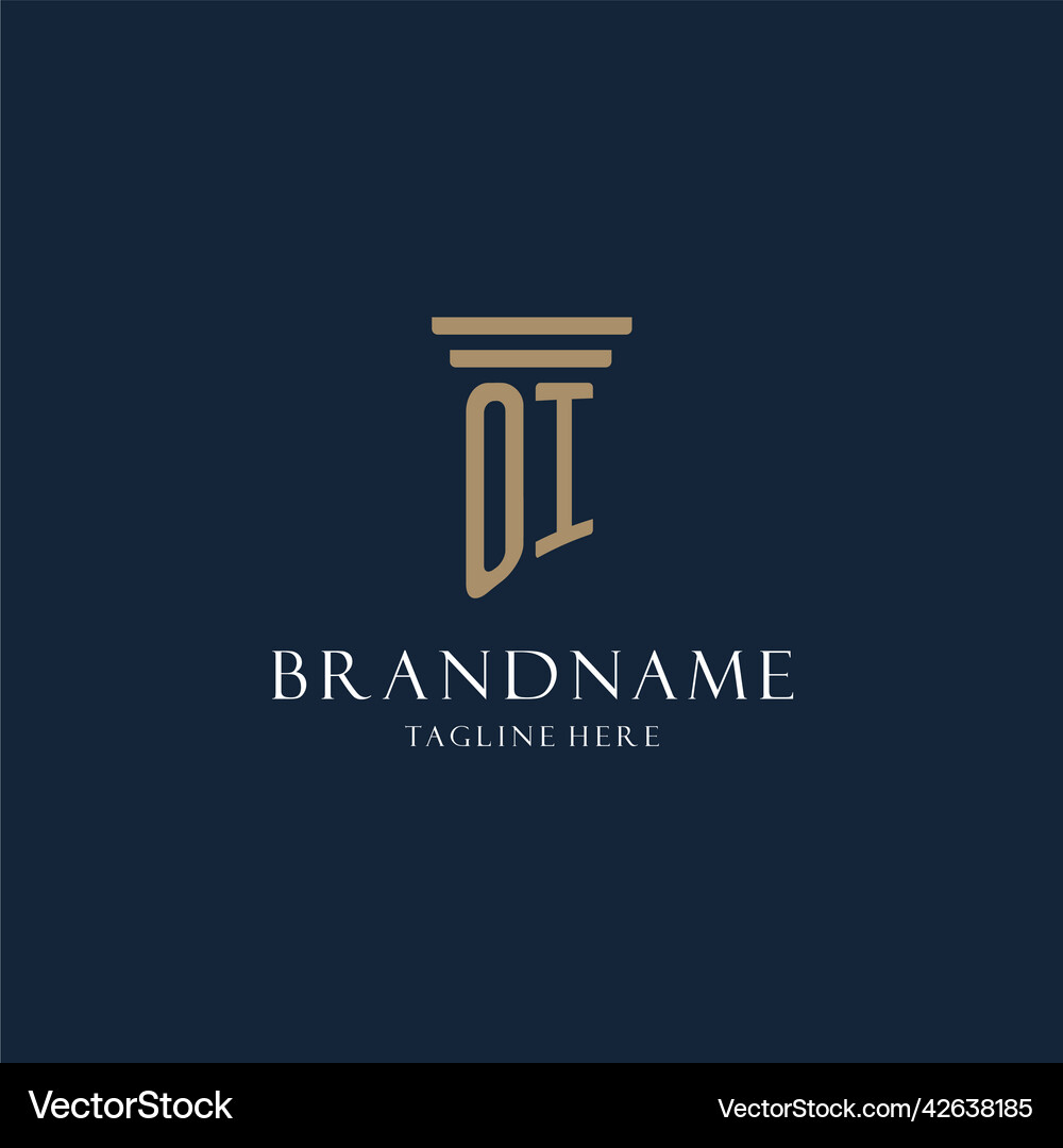Oi initial monogram logo for law office lawyer Vector Image