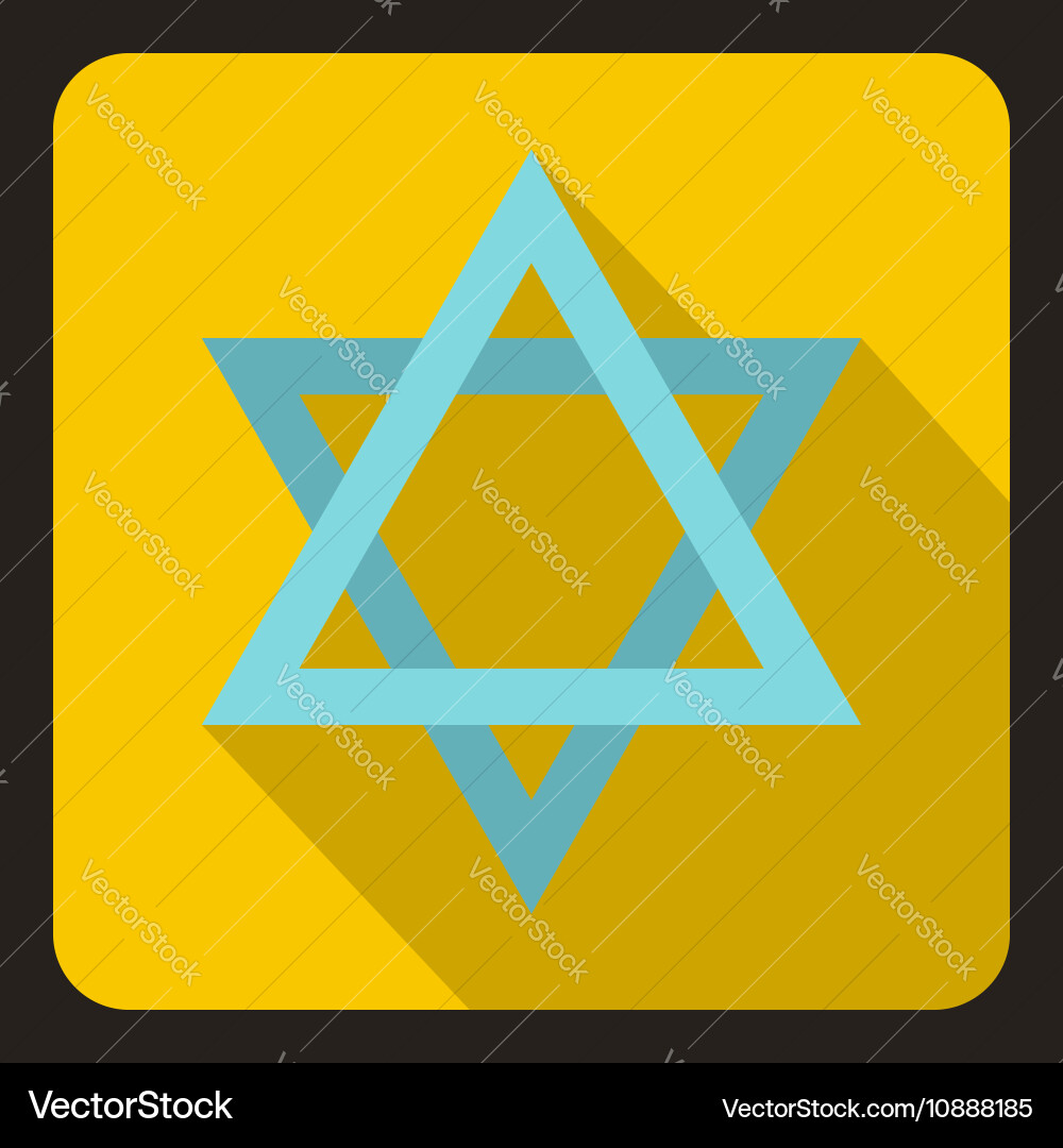 Star of david icon flat style Royalty Free Vector Image